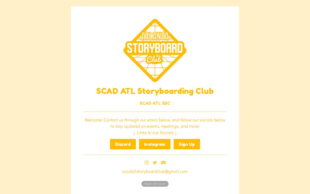 SCAD ATL Storyboarding Club